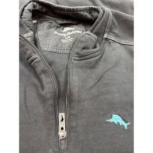 Tommy Bahama | Sweaters | Tommy Bahama Mens Large Black Ribbed Quarter ...
